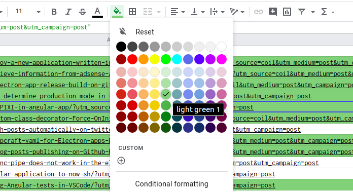 Color Cells Using Keyboard Shortcuts In Google Sheets